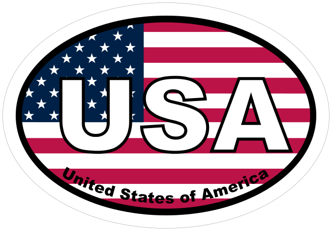 United States Of America Usa American Oval Sticker