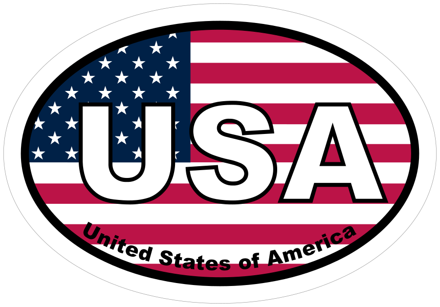 United States Of America Usa American Oval Sticker