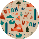 Usa Utah State Symbols Pattern Sticker
