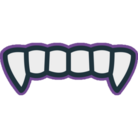 Vampire Fangs Purple Sticker
