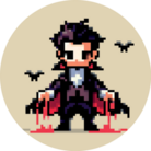 Vampire & Pixel Bats Sticker
