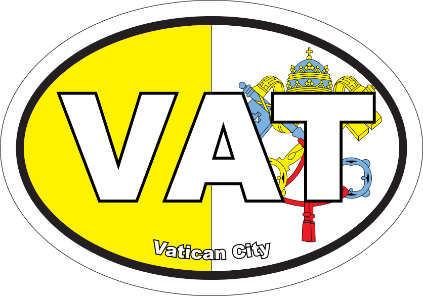 Order Your Vatican City VAT Flag Oval Sticker Today - Free Shipping!