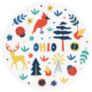Vector Illustration Of Ohio Sticker