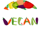 Vegan Lettering Vegetable Sticker