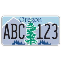 Vehicle Licence Plate Oregon United States Sticker