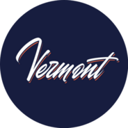 Vermont Brush Lettering Circle Sticker