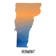 Vermont Map In Geometric Polygonal Mosaic Style Sticker