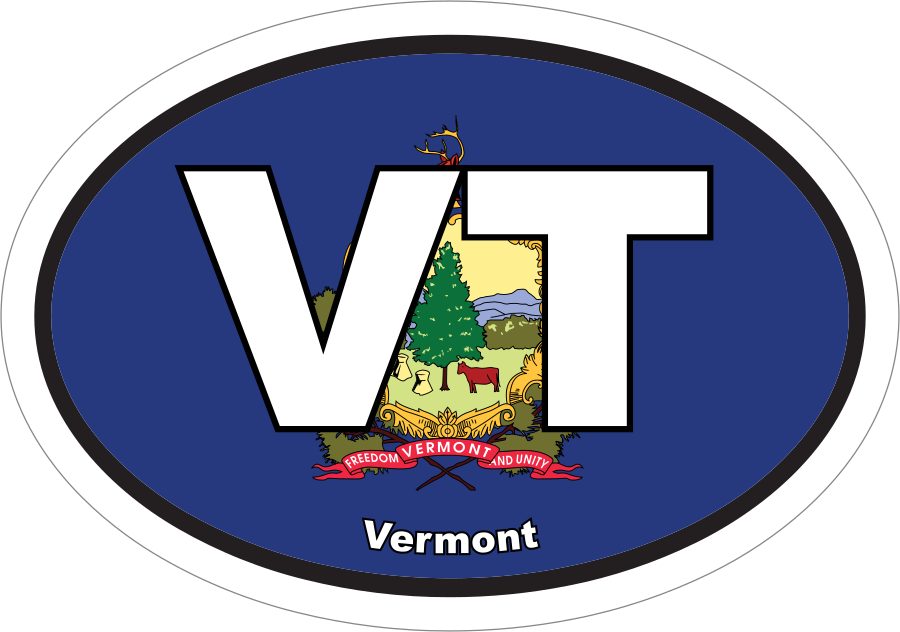 Vermont Vt State Flag Oval Sticker