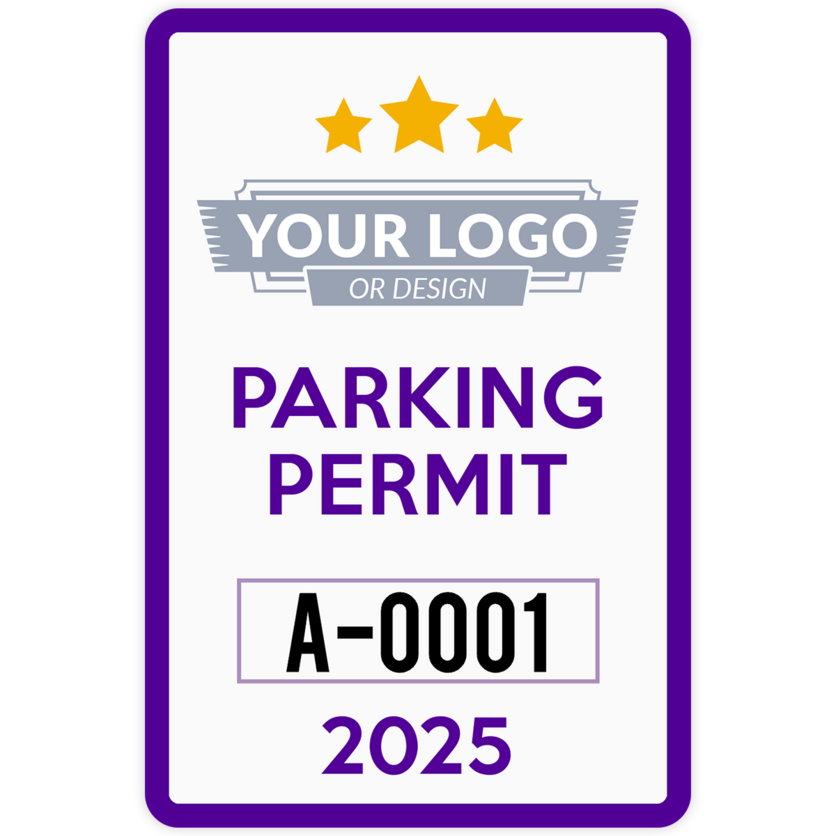 Vertical Rectangle Parking Permit – Customizable & Durable