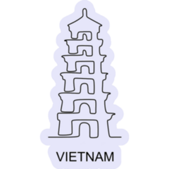 Vietnam Pagoda Temple Sticker