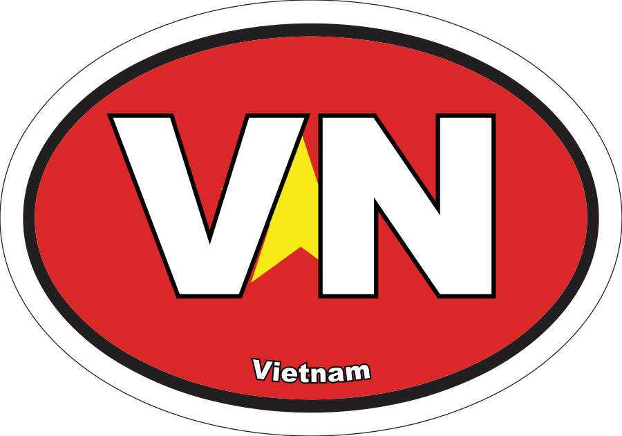 Vietnam Vn Flag Oval Magnet
