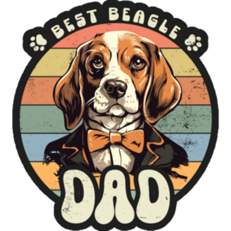 Vintage Beagle Dog Dad Sticker