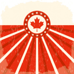 Vintage Canadian Flag Poster Sticker