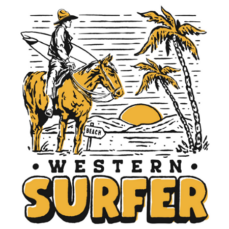 Vintage Illustration Cowboy Surfer Sticker