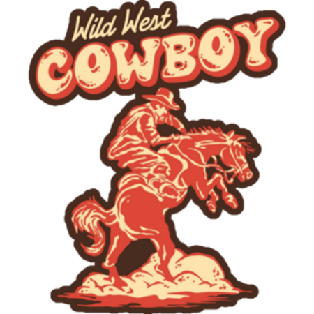 Vintage Illustration Wild West Cowboy Sticker