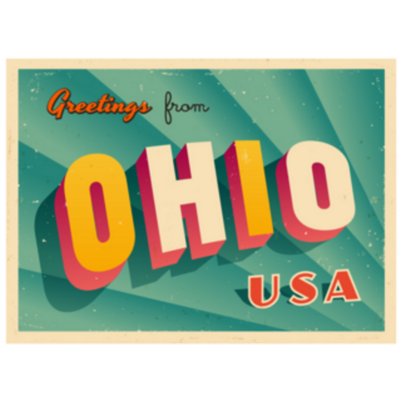 Vintage Touristic Greetings From Ohio USA Sticker