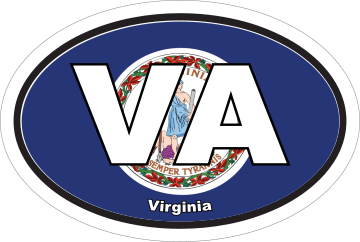 Virginia Va State Flag Oval Sticker Shipped Fast & Free!