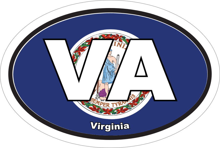 Virginia Va State Flag Oval Sticker