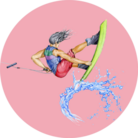 Wakeboard Sportsman Jumping On The Blue Wave Sticker