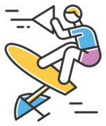 Wakeboarding Color Icon Sticker