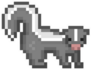 Walking Side View Skunk Pixel Art Character Sticker