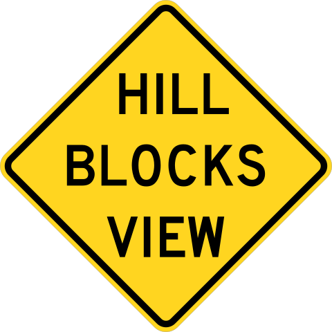 Vibrant, High-Quality Warning Hill Blocks View Stickers