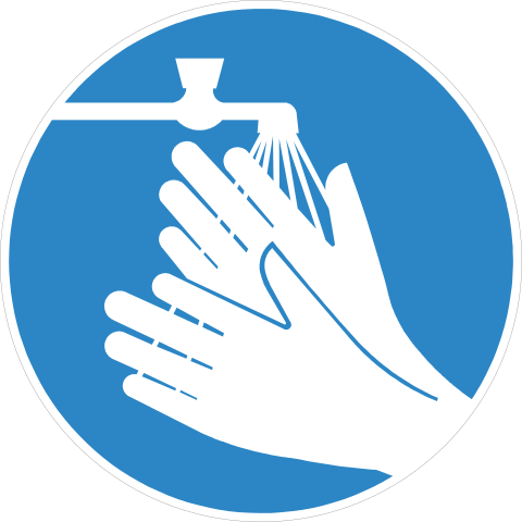 Wash Hands Sign Sticker - Fast Shipping & No Minimums