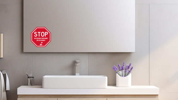 Wash Your Hands Stop Sign Sticker Shipped Fast & Free!