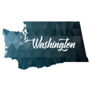 Washington State Map Geometric Polygon Lettering Sticker