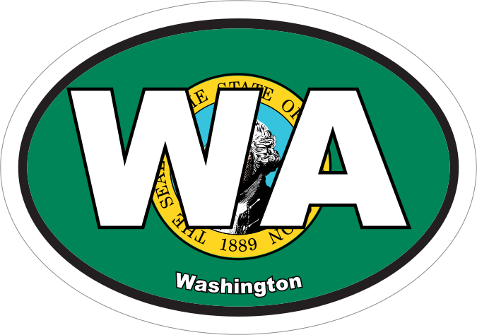 Washington Wa State Flag Oval Sticker