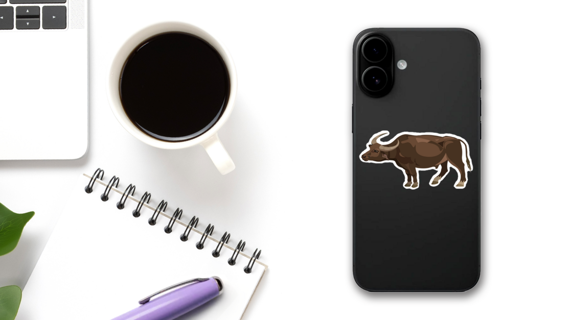 Water Buffalo Cartoon Sticker