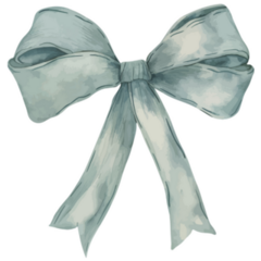 Watercolor Blue Bow Sticker