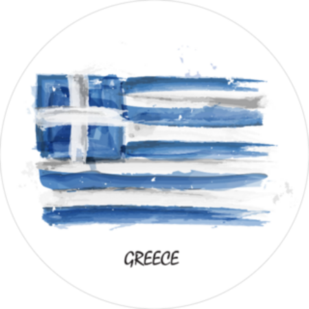 Watercolor Flag Of Greece Sticker