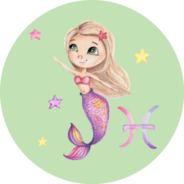 Watercolor Hand Draw Pisces Mermaid Princess Sticker