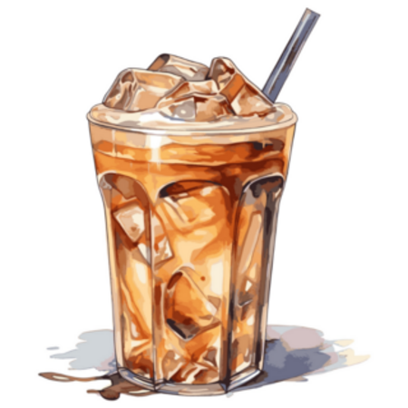 Watercolor Iced Latte Sticker