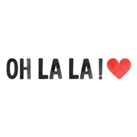 Watercolor Illustration Of French Phrase "oh La La!" Sticker