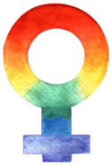 Watercolor Illustration Rainbow Female Symbol Sticker