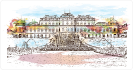 Watercolor Landmark Of Vienna, Austria’s Capital Sticker