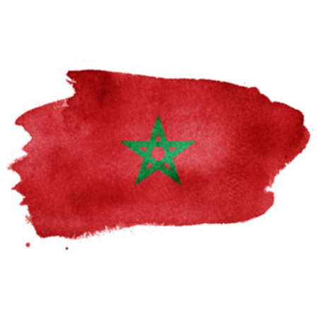 Watercolor Morocco Flag Background Sticker