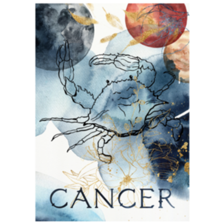Watercolor Poster Of Zodiac Sign Cancer Sticker