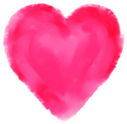 Watercolor Red Pink Heart Sticker