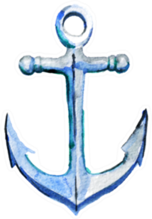 Watercolor Sketch Of Anchor Sticker