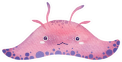 Watercolor Spotted Cute Marine Creature Stingray Sticker