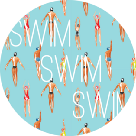 Watercolor Swimmer Men And Women Sticker