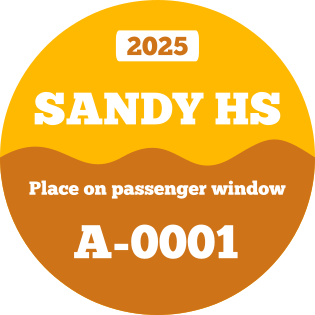 Custom Circle Parking Permit Decals | Car Stickers