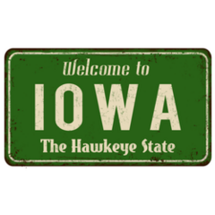 Welcome To Iowa Vintage License Plate Sign Sticker