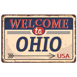 Welcome To Ohio Vintage Sign Sticker