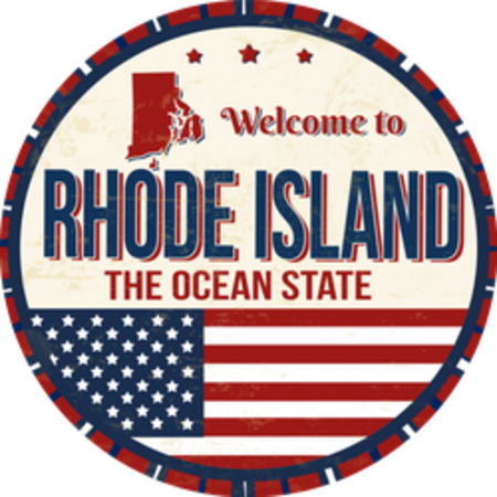 Welcome To Rhode Island Vintage USA Flag Design Sticker