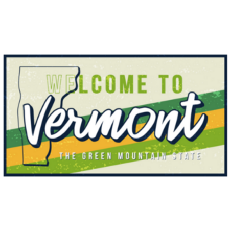 Welcome To Vermont Vintage Sign In Green Sticker