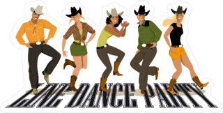 Western Country Line Dancing Stickers